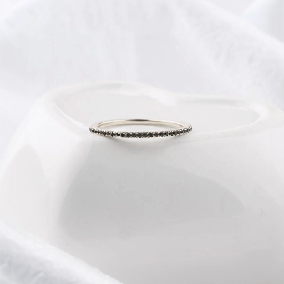 Black Diamond Eternity Ring – Mint & Lily