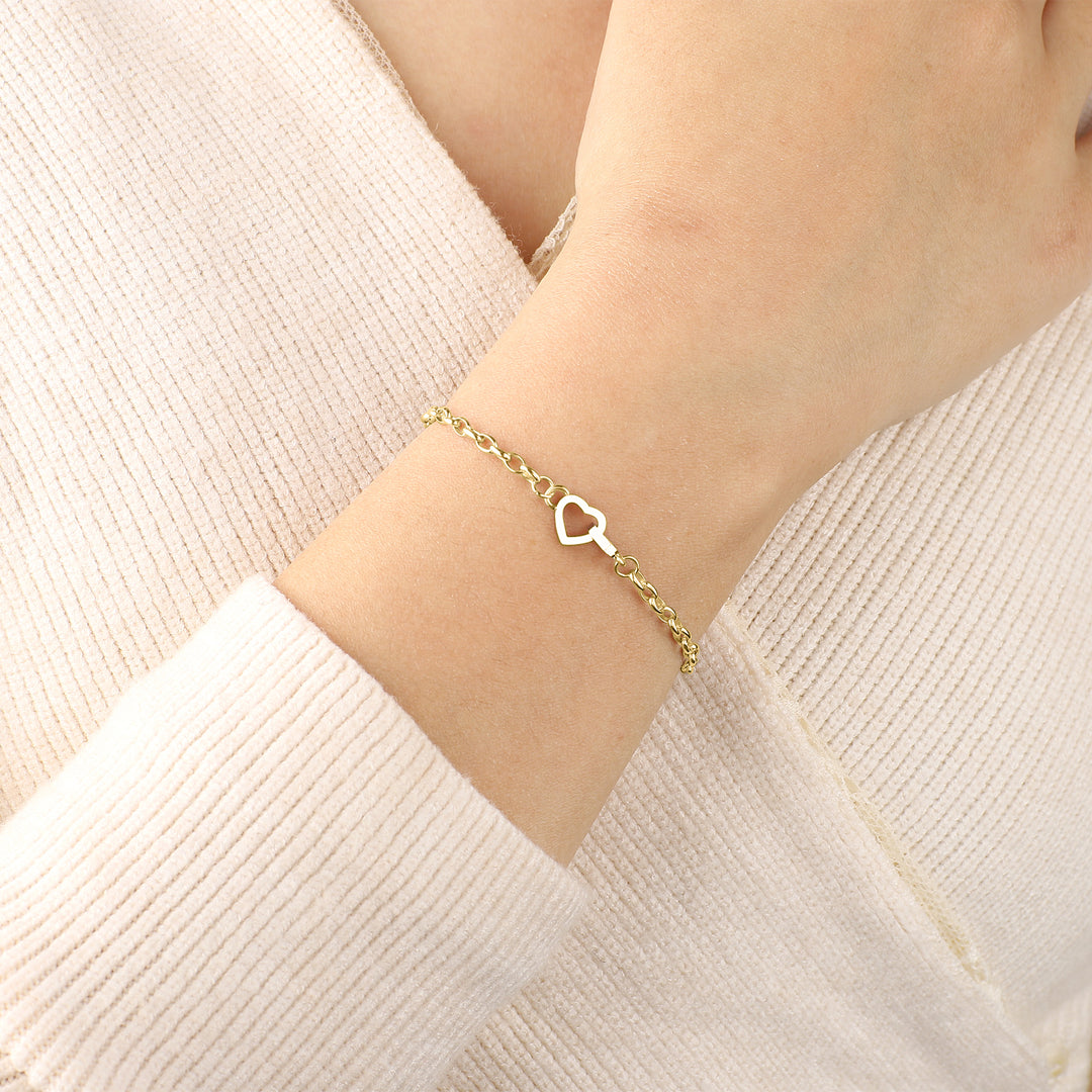 Interlocking Mini Heart Bracelet – Mint & Lily