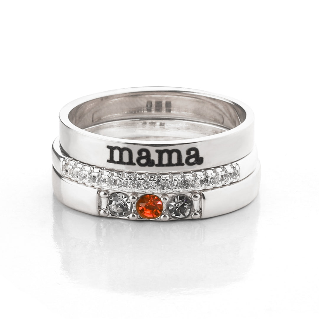 Personalized Birthstones Stacking Name Rings – Mint & Lily