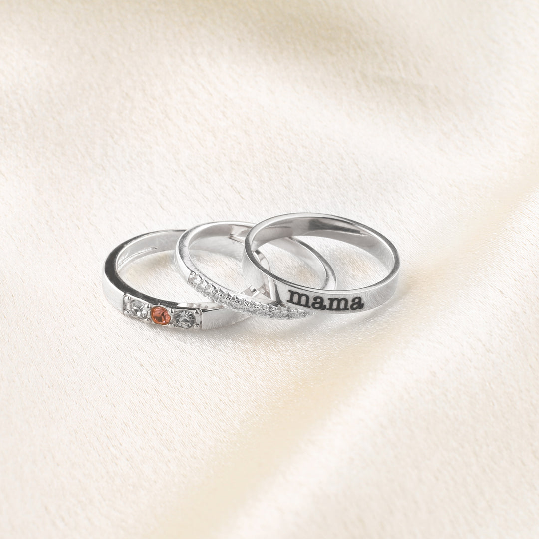 Personalized Birthstones Stacking Name Rings – Mint & Lily