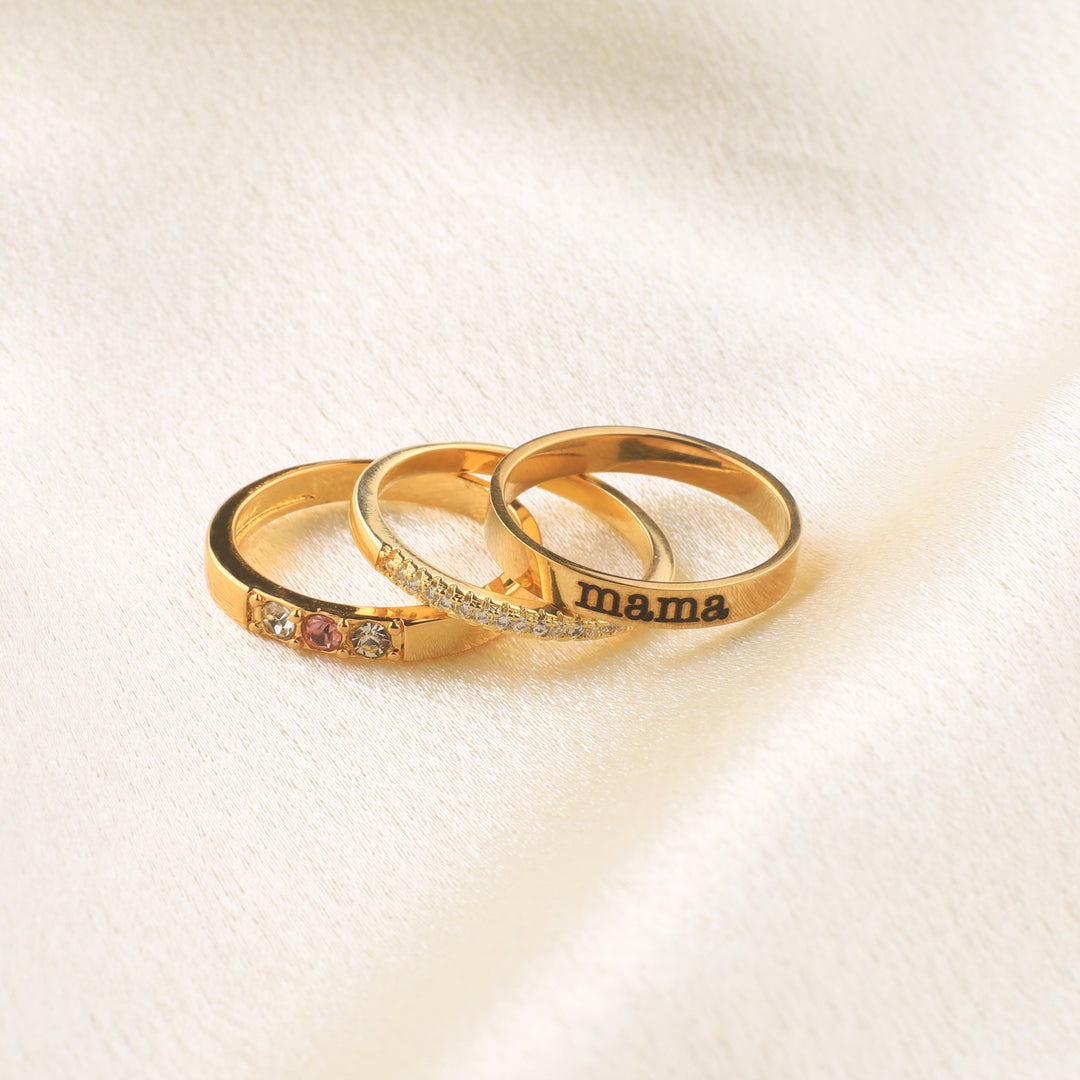 Personalized Birthstones Stacking Name Rings – Mint & Lily