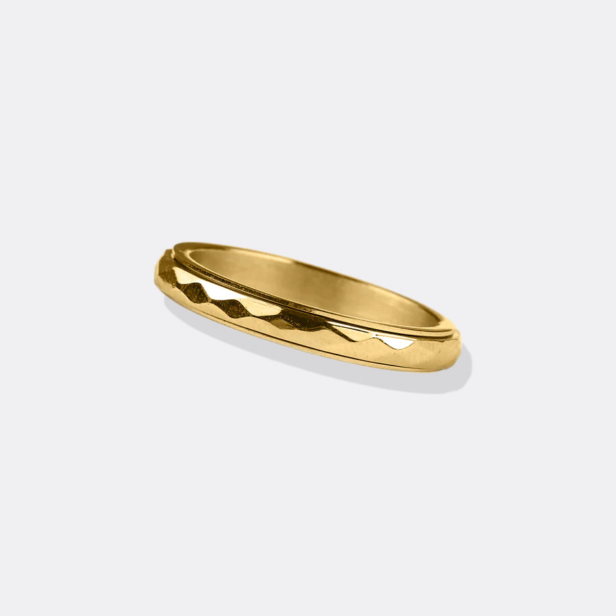 Dainty Hammered Band Spinning Fidget Ring – Mint & Lily