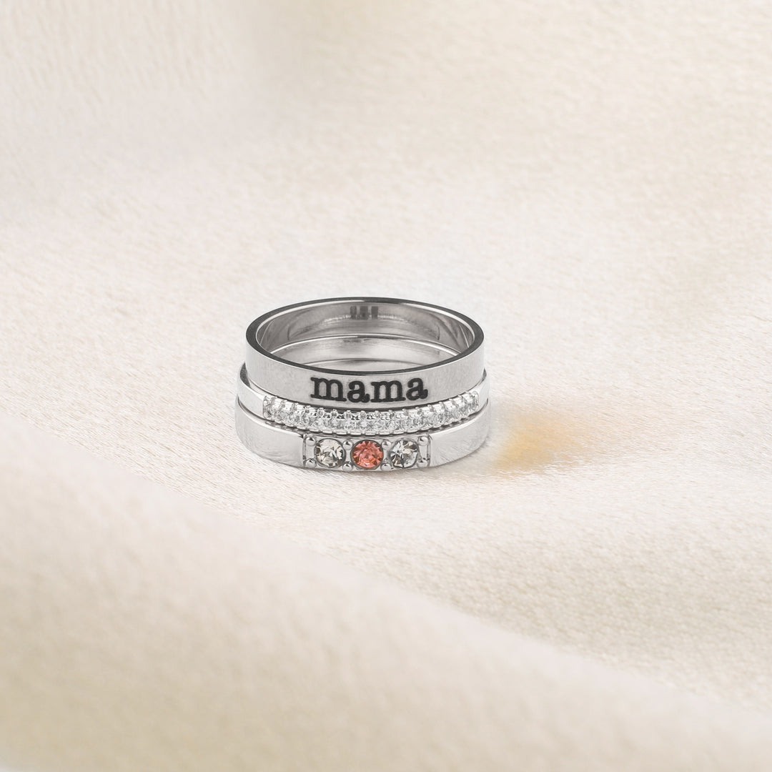 Personalized Birthstones Stacking Name Rings – Mint & Lily