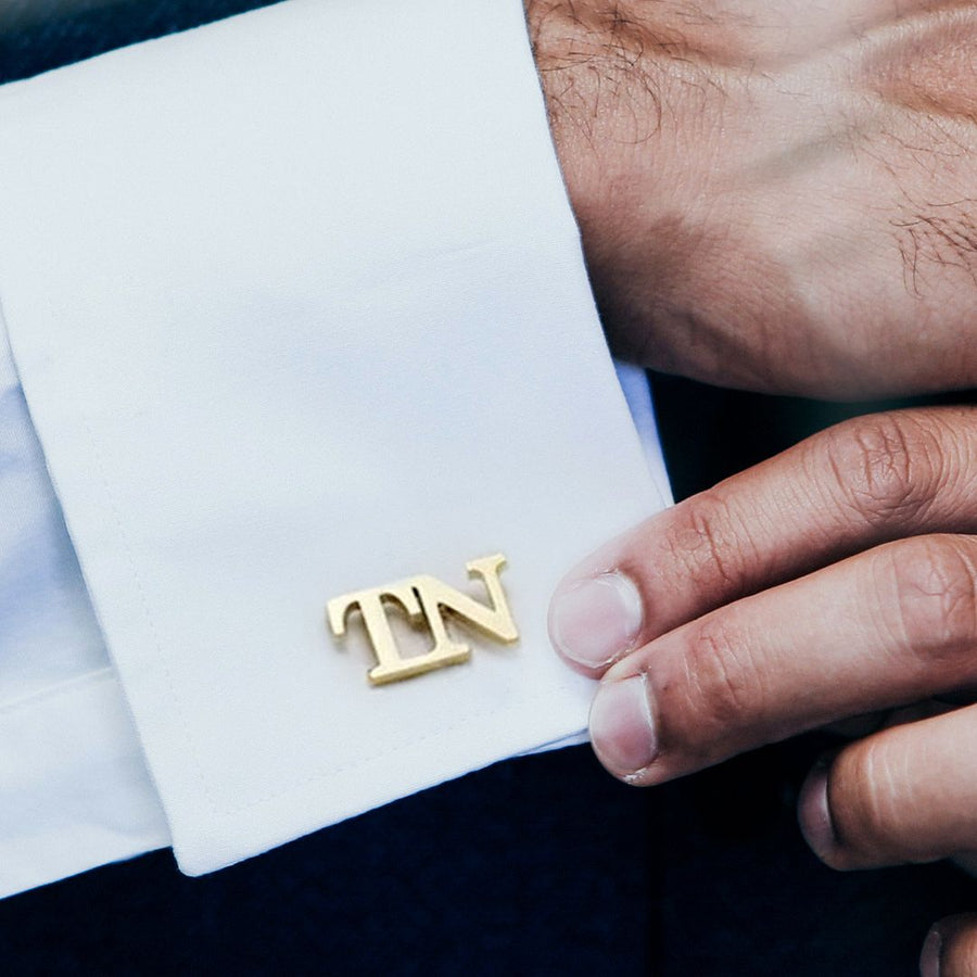 Monogrammed Cufflinks with Initials – Mint & Lily