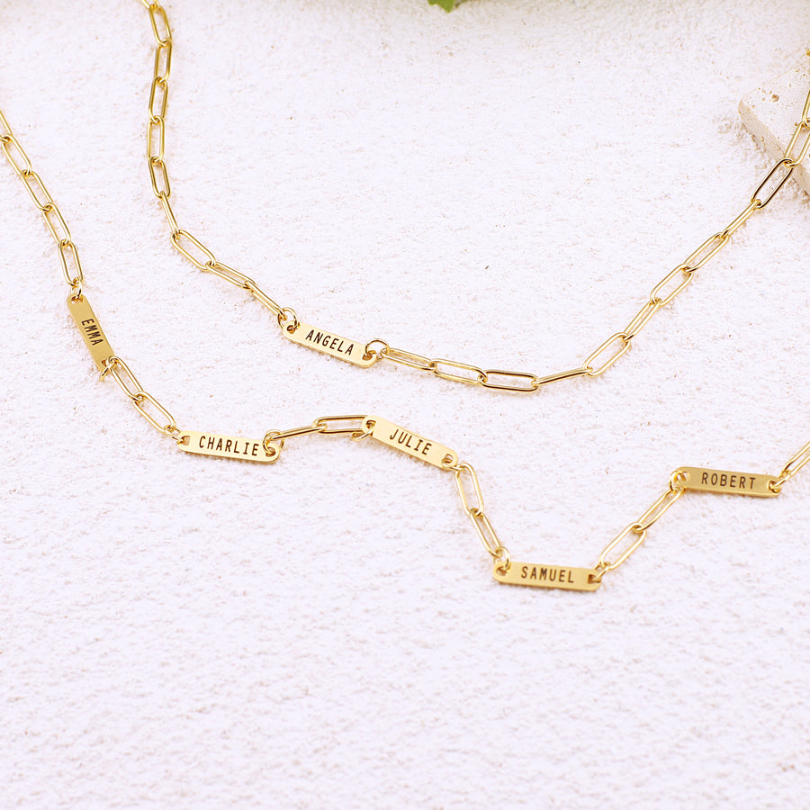 Paperclip Necklace With Personalized Names – Mint & Lily