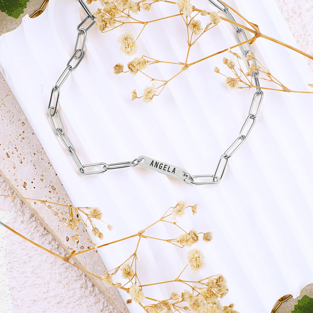 Paperclip Necklace With Personalized Names – Mint & Lily