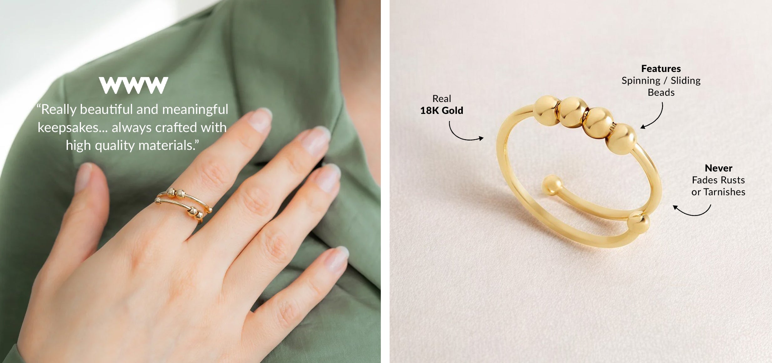 Adjustable Beaded Fidget Ring – Mint & Lily