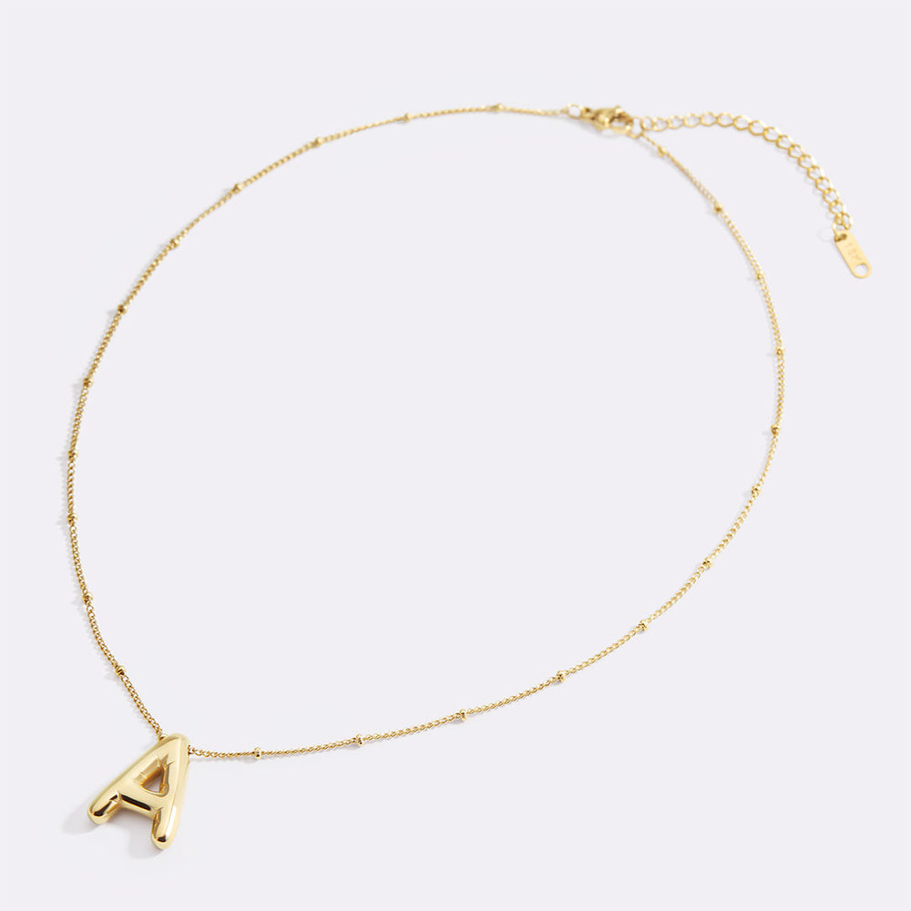 Balloon Initial Necklace with Satellite Chain – Mint & Lily