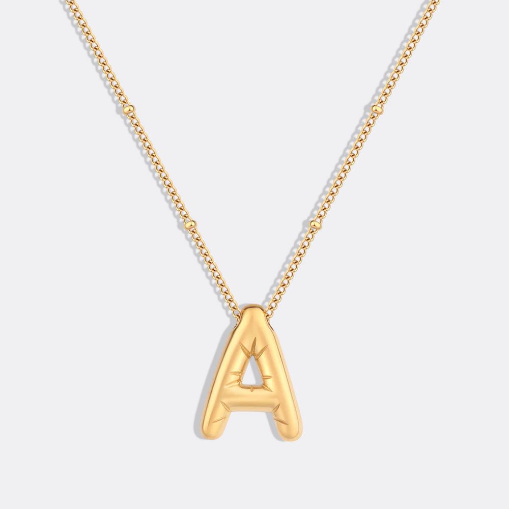 Balloon Initial Necklace with Satellite Chain – Mint & Lily