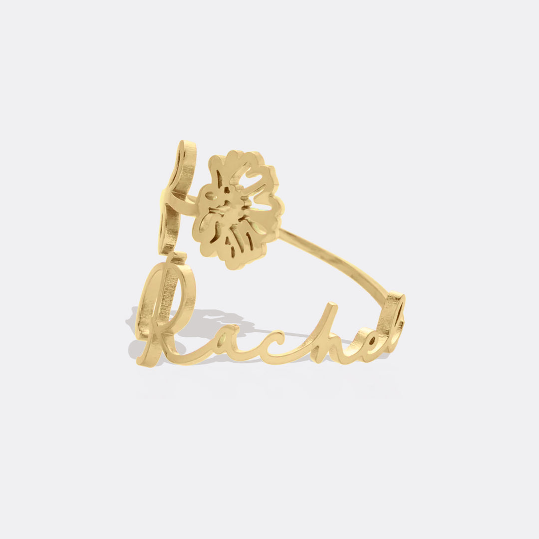 Birth Flower Name Ring – Mint & Lily