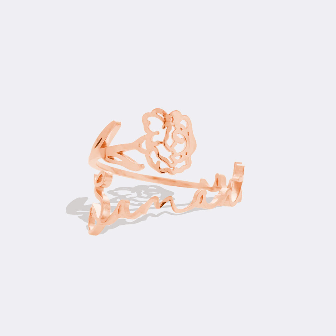 Birth Flower Name Ring – Mint & Lily