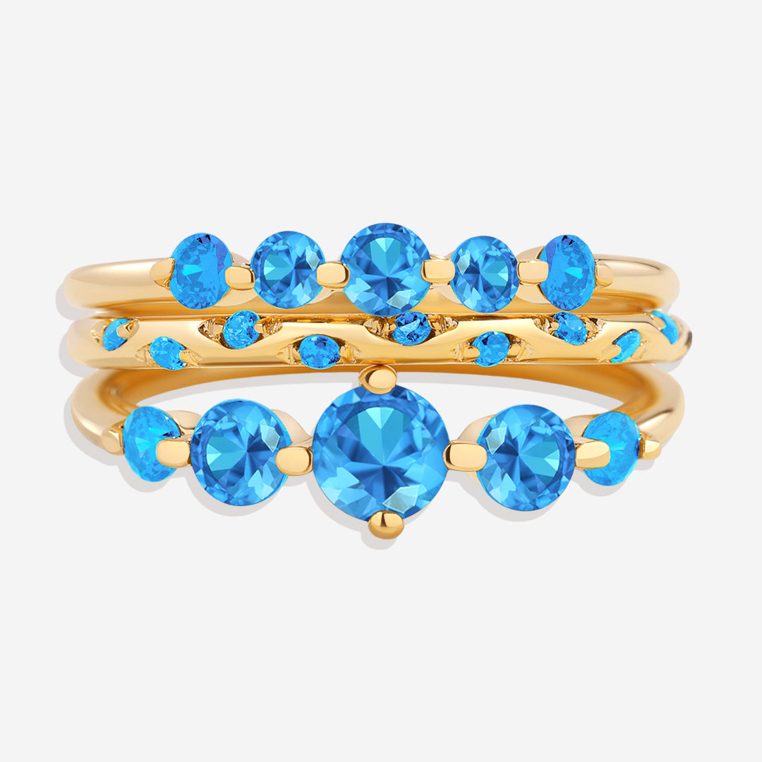 Birthstone Stacking Ring Set – Mint & Lily
