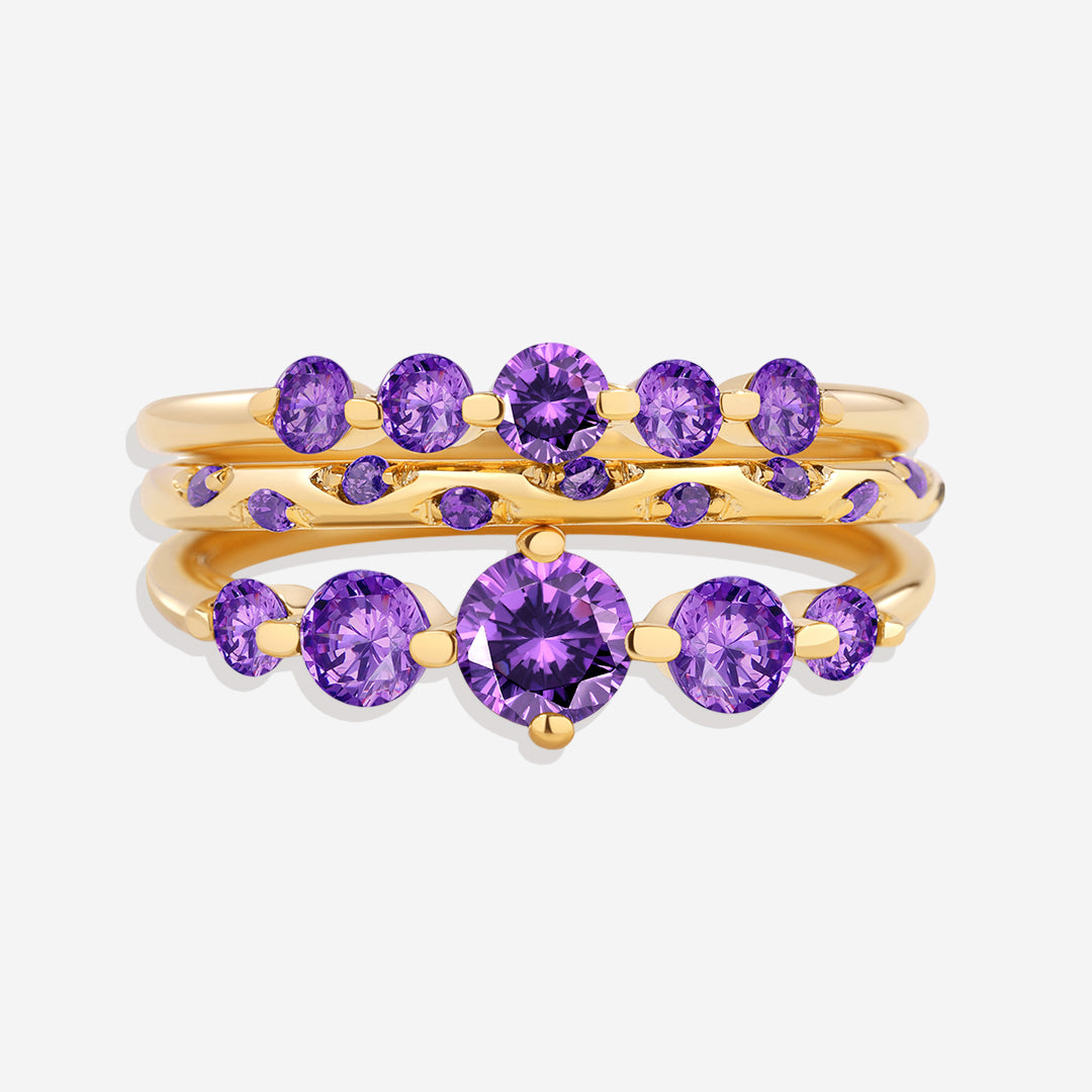 Birthstone Stacking Ring Set – Mint & Lily