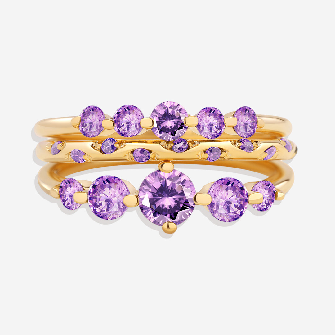 Birthstone Stacking Ring Set – Mint & Lily