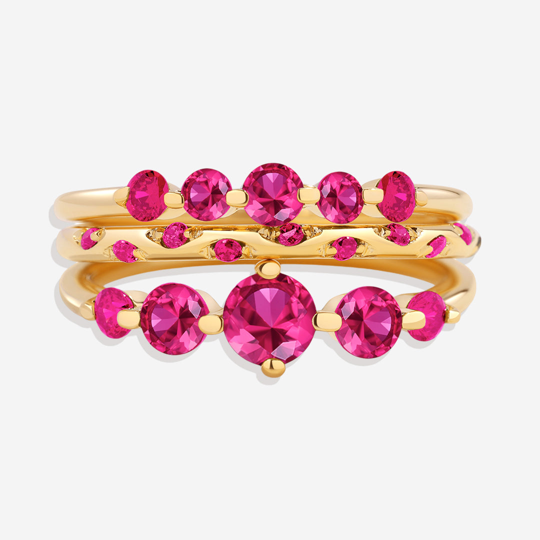 Birthstone Stacking Ring Set – Mint & Lily