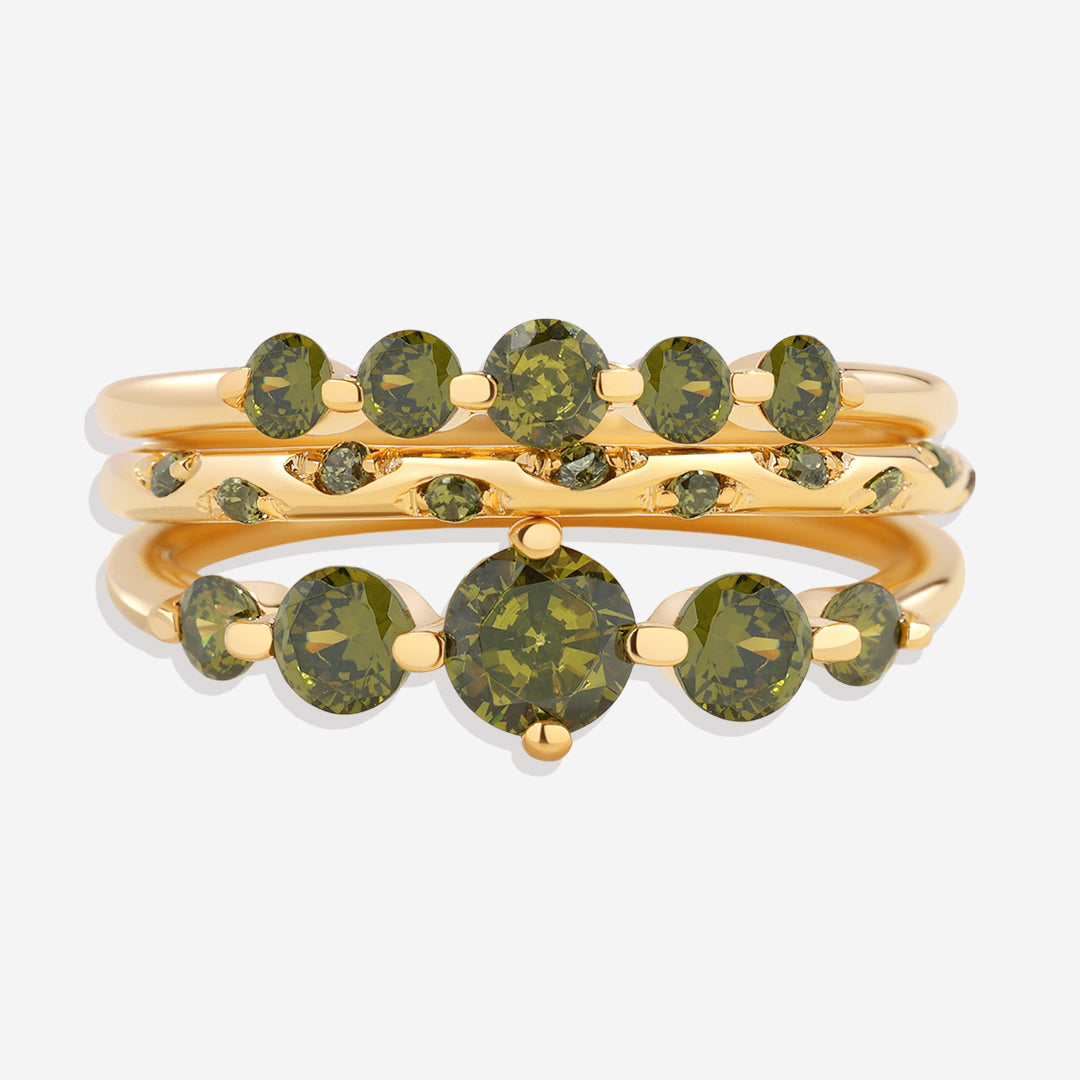 Birthstone Stacking Ring Set – Mint & Lily