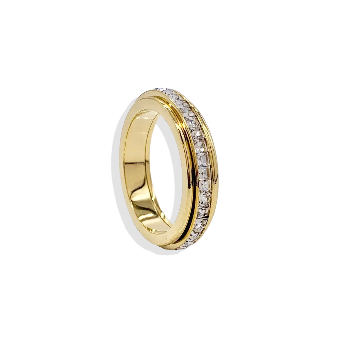 Crystal Statement Spinning Fidget Ring – Mint & Lily