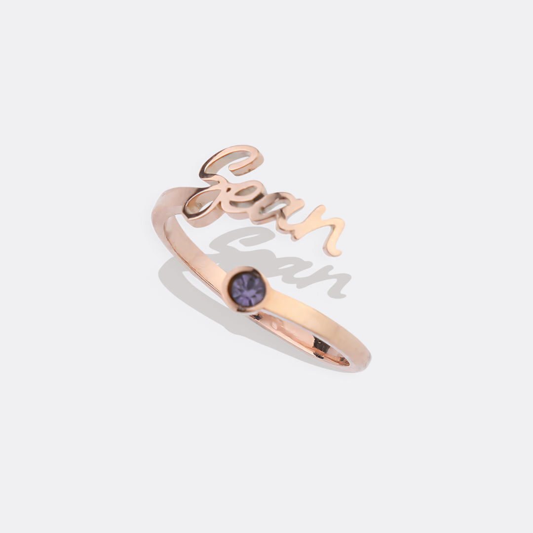 Custom Birthstone Name Ring – Mint & Lily