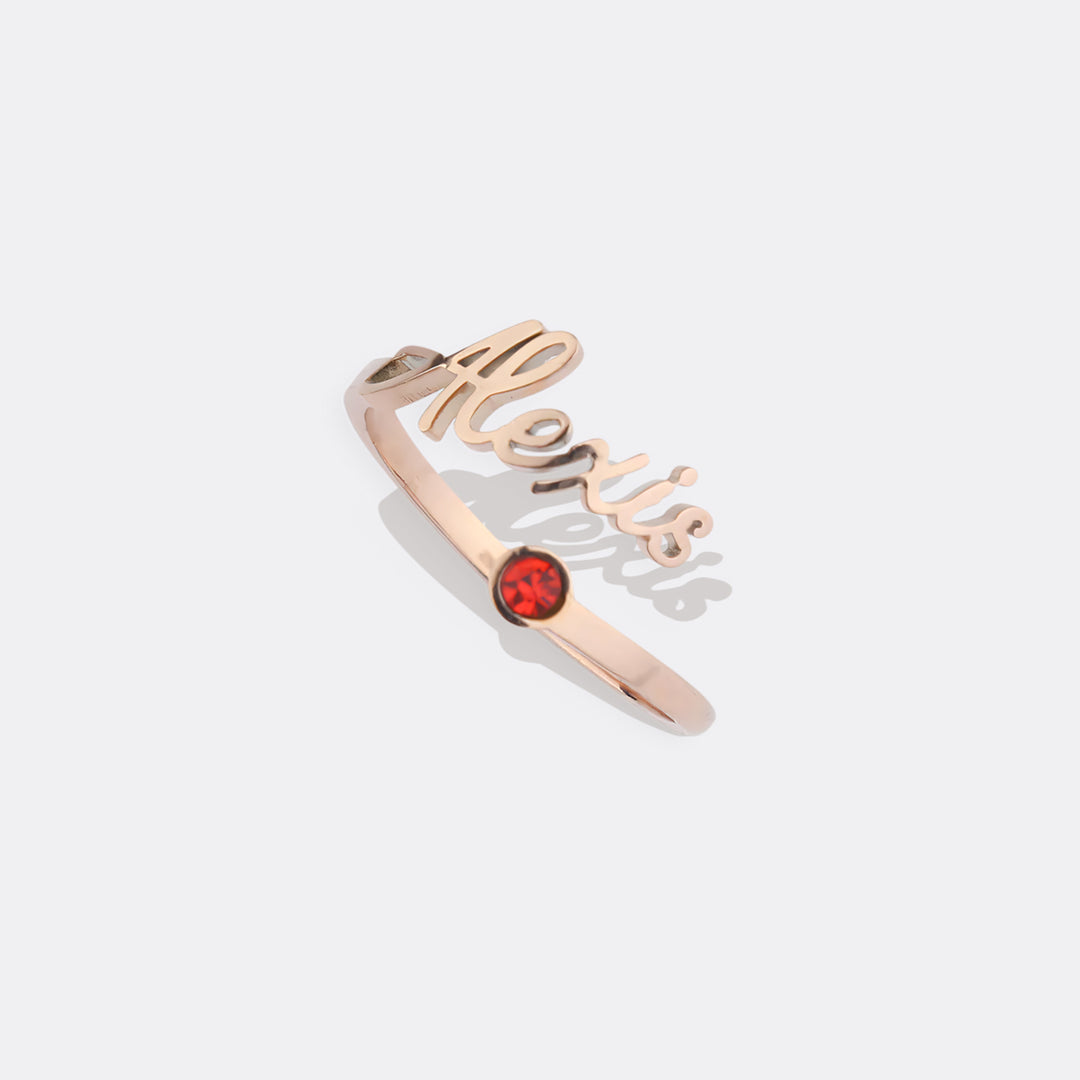 Custom Birthstone Name Ring – Mint & Lily