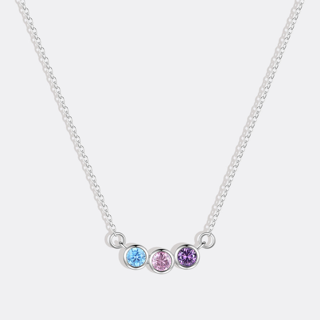 Dainty Family Birthstones Necklace – Mint & Lily