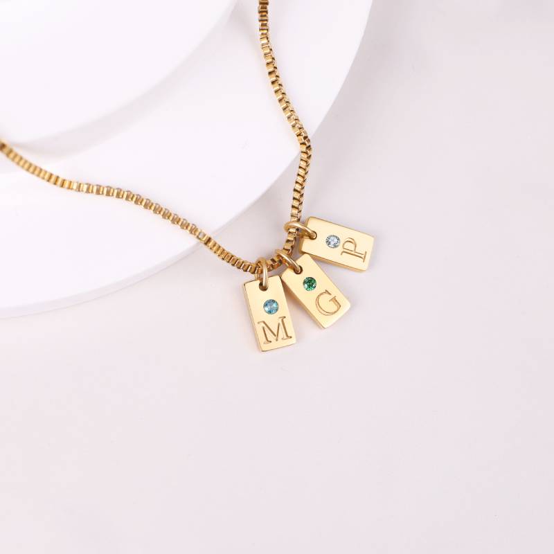 Dainty Pave Initial Tag Necklace – Mint & Lily