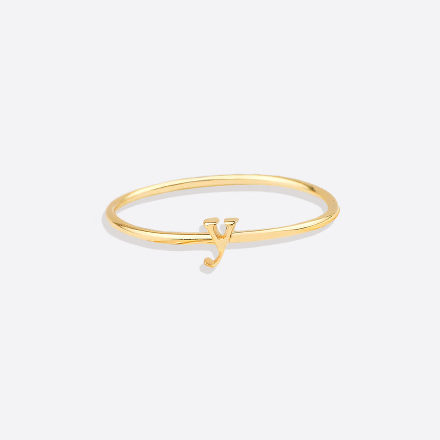 Dainty Stacking Letter Ring – Mint & Lily