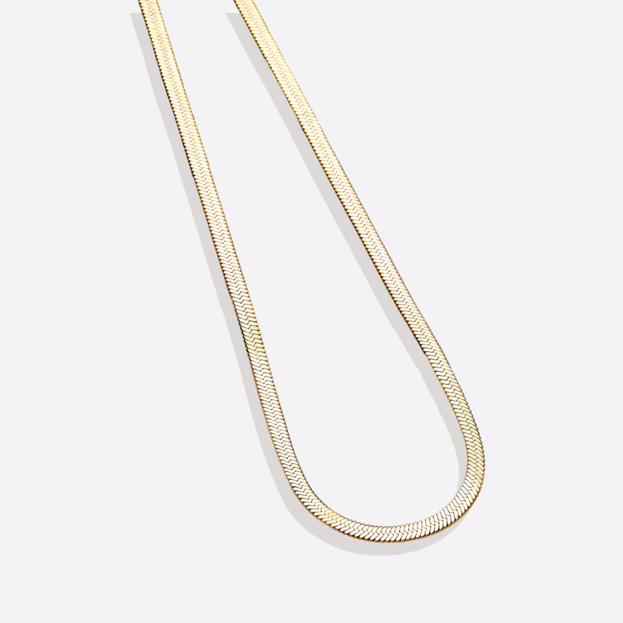 Herringbone Gold Chain Necklace – Mint & Lily