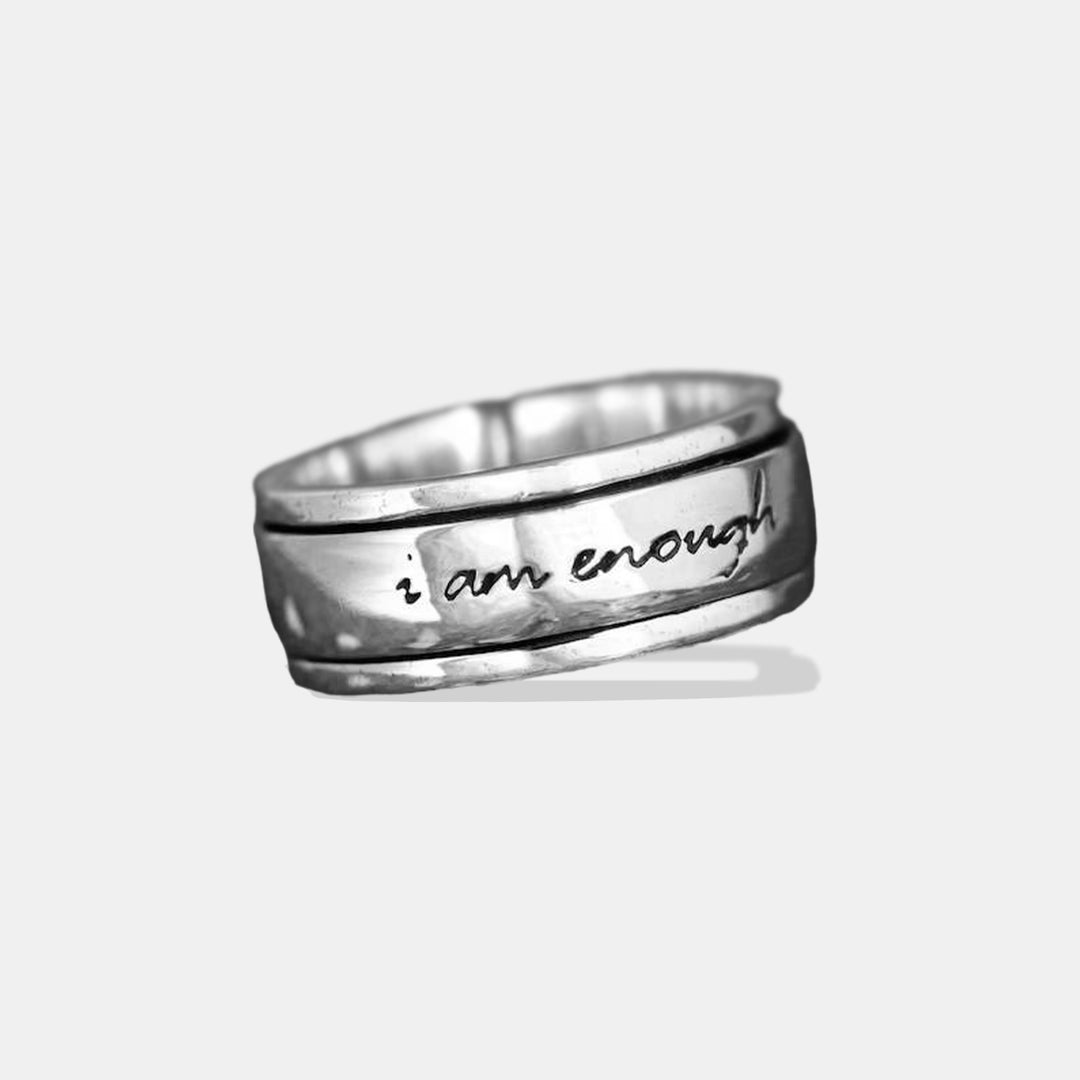 I am Enough Spinning Fidget Ring – Mint & Lily
