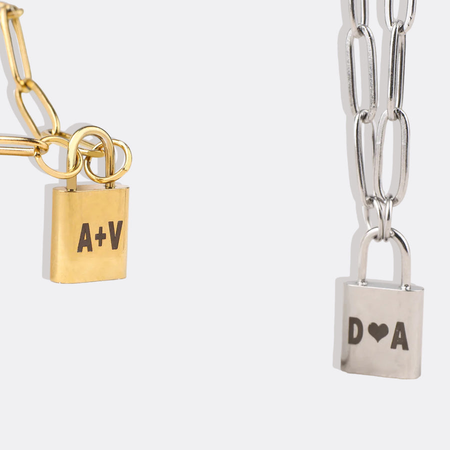 Initial Lock Pendant Necklace – Mint & Lily