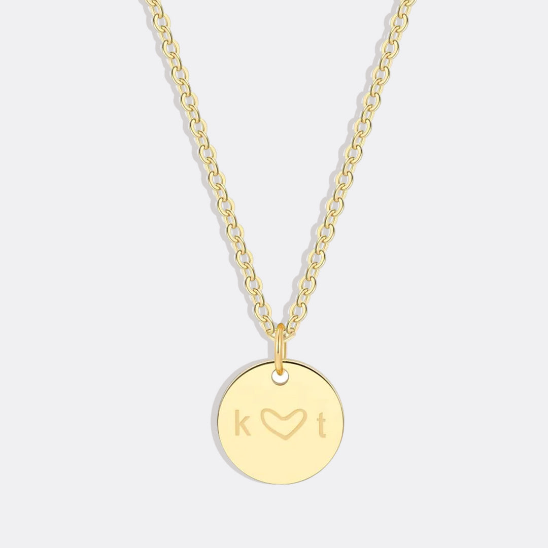 Love Initial Disc Necklace – Mint & Lily