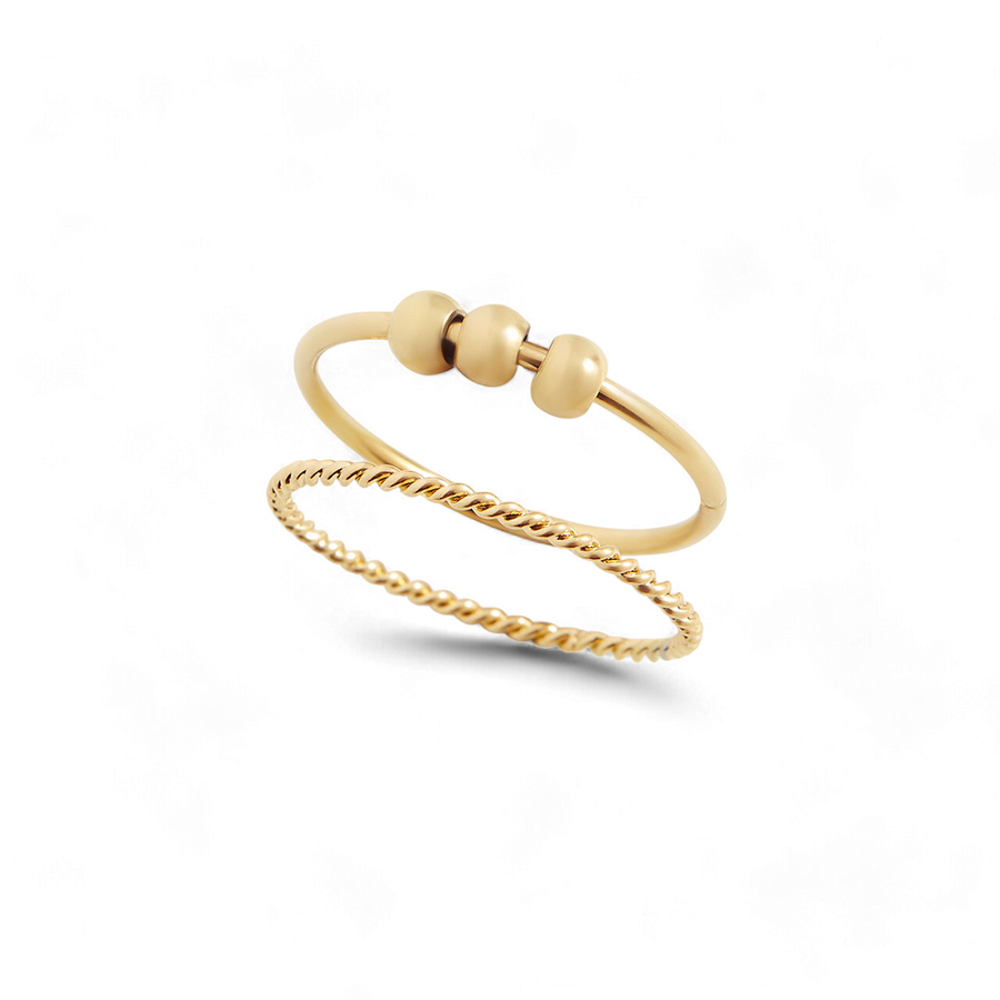 Dainty Stackable Beaded Fidget Ring Set – Mint & Lily