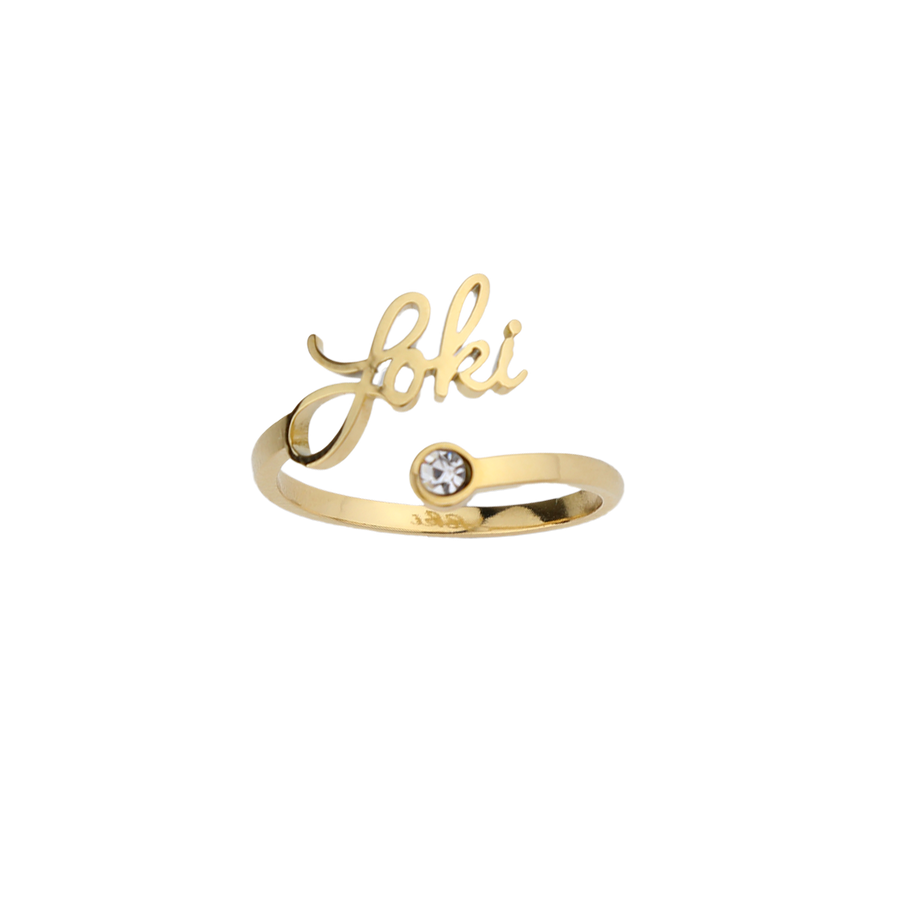 Custom Birthstone Name Ring – Mint & Lily