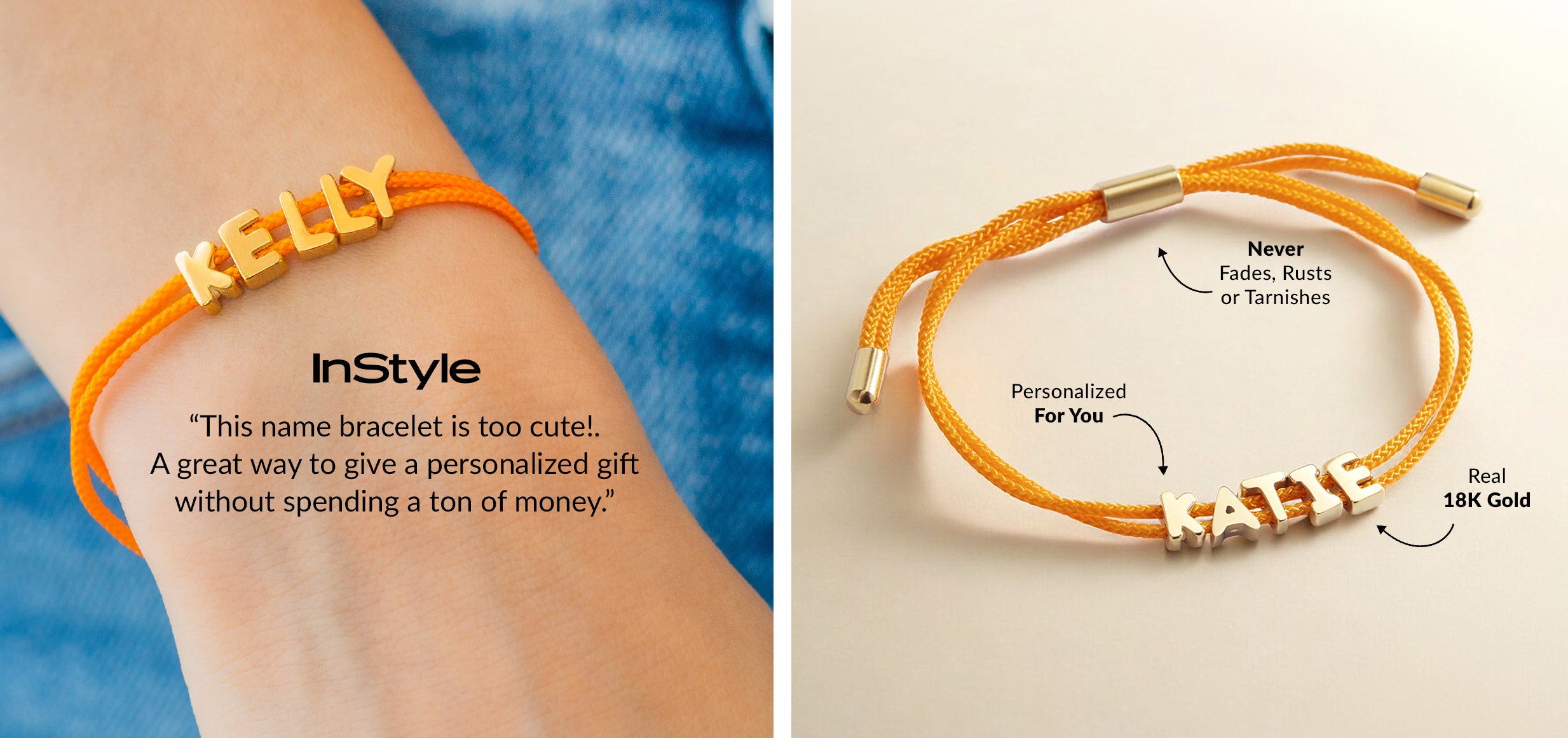 Personalized Adjustable Name Bracelet – Mint & Lily