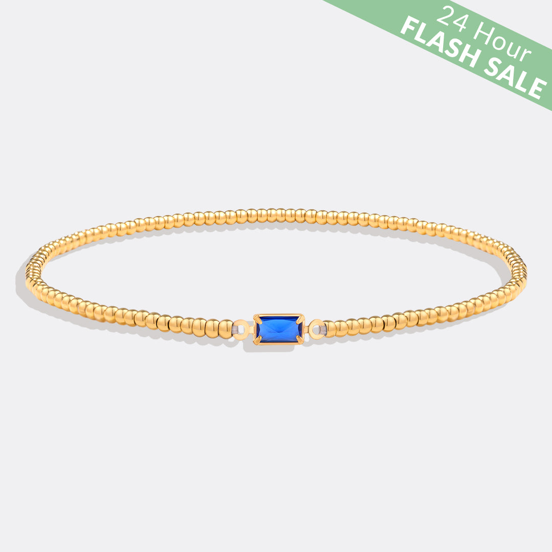 Gold Beaded Birthstone Bracelet – Mint & Lily