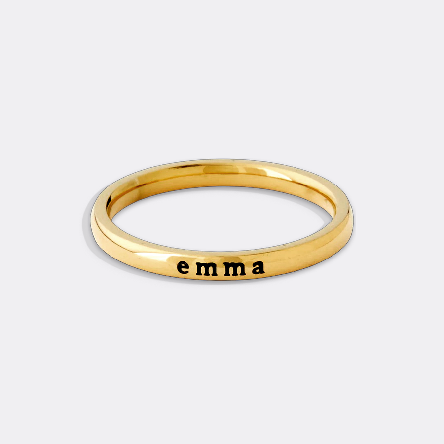 Tiny Stackable Name Ring – Mint & Lily