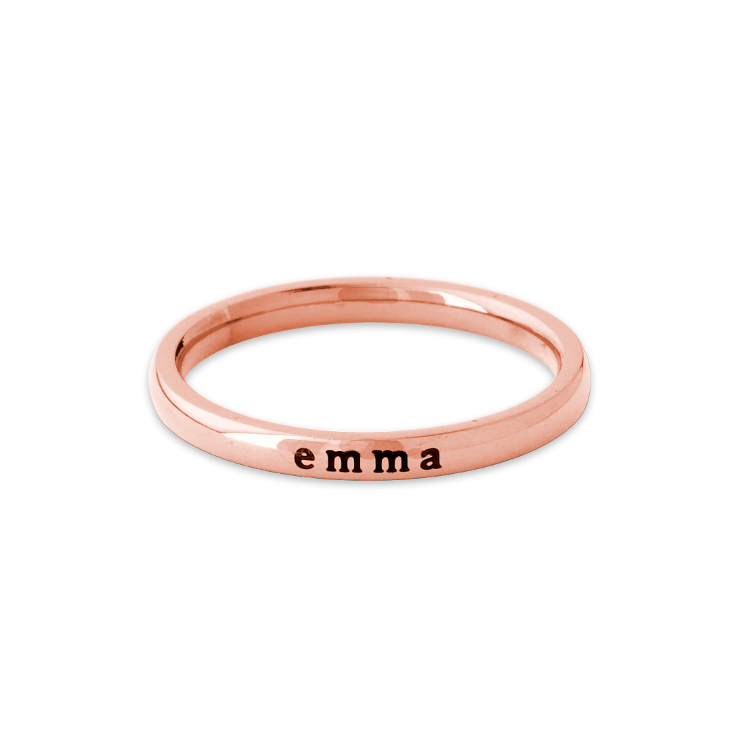 Tiny Stackable Name Ring – Mint & Lily