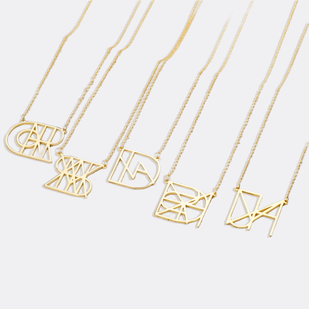 Minimalist Monogram Name Necklace – Mint & Lily