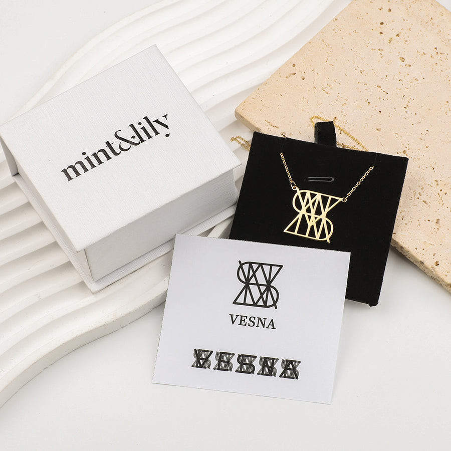 Minimalist Monogram Name Necklace – Mint & Lily