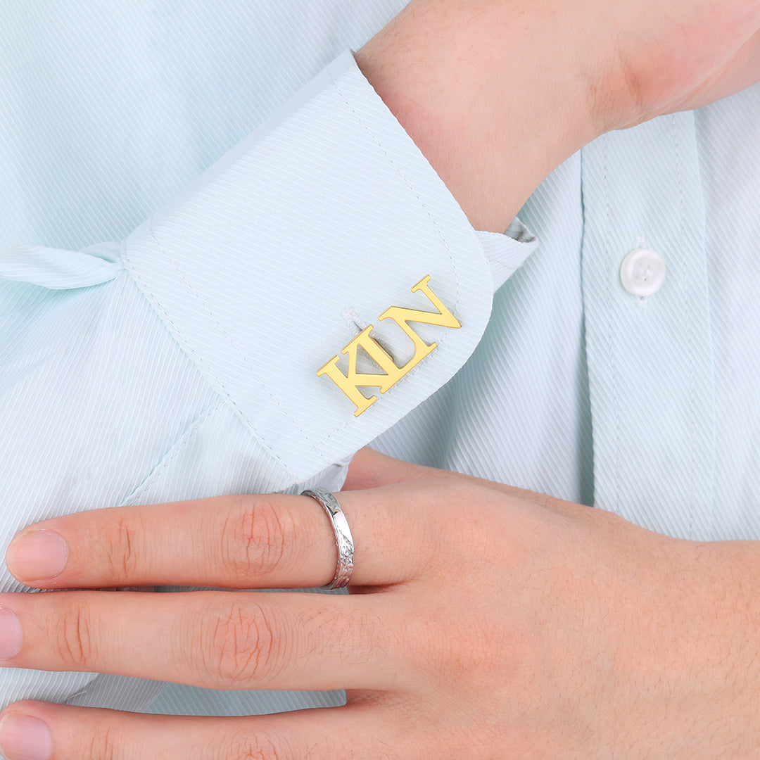 Monogrammed Cufflinks with Initials – Mint & Lily