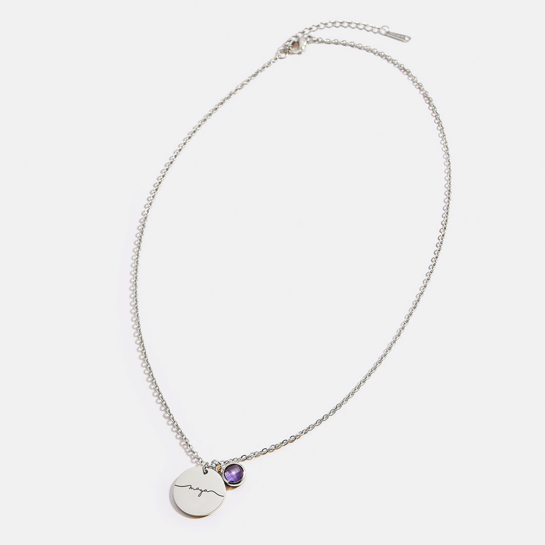 Monogram Script Birthstone Necklace – Mint & Lily