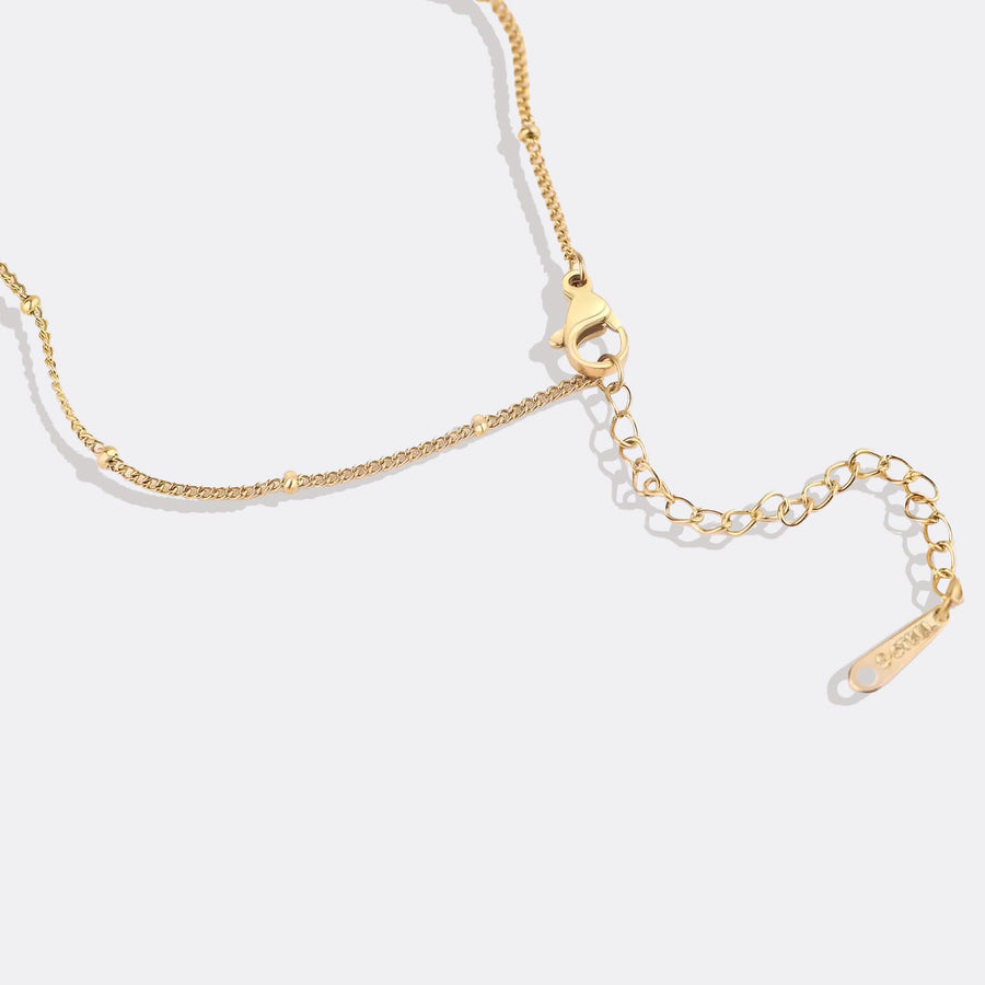 Mother Of Pearl Heart Initial Necklace – Mint & Lily