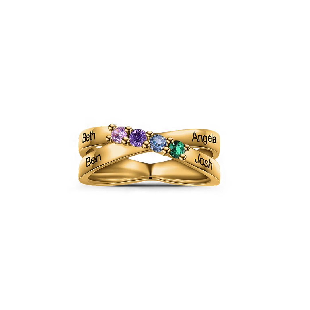 Our Family 4 Birthstone Ring – Mint & Lily