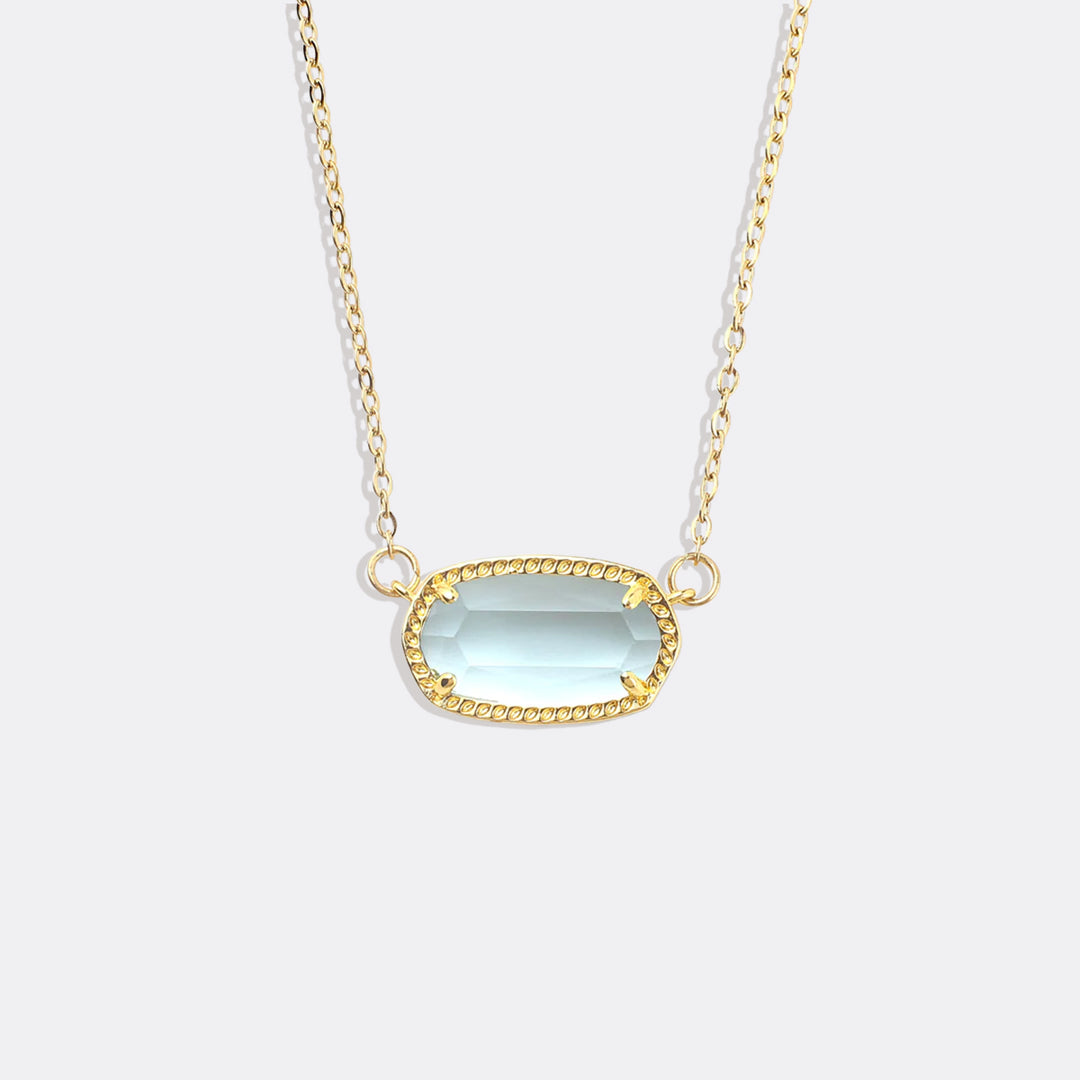 Oval Birthstone Pendant Necklace – Mint & Lily