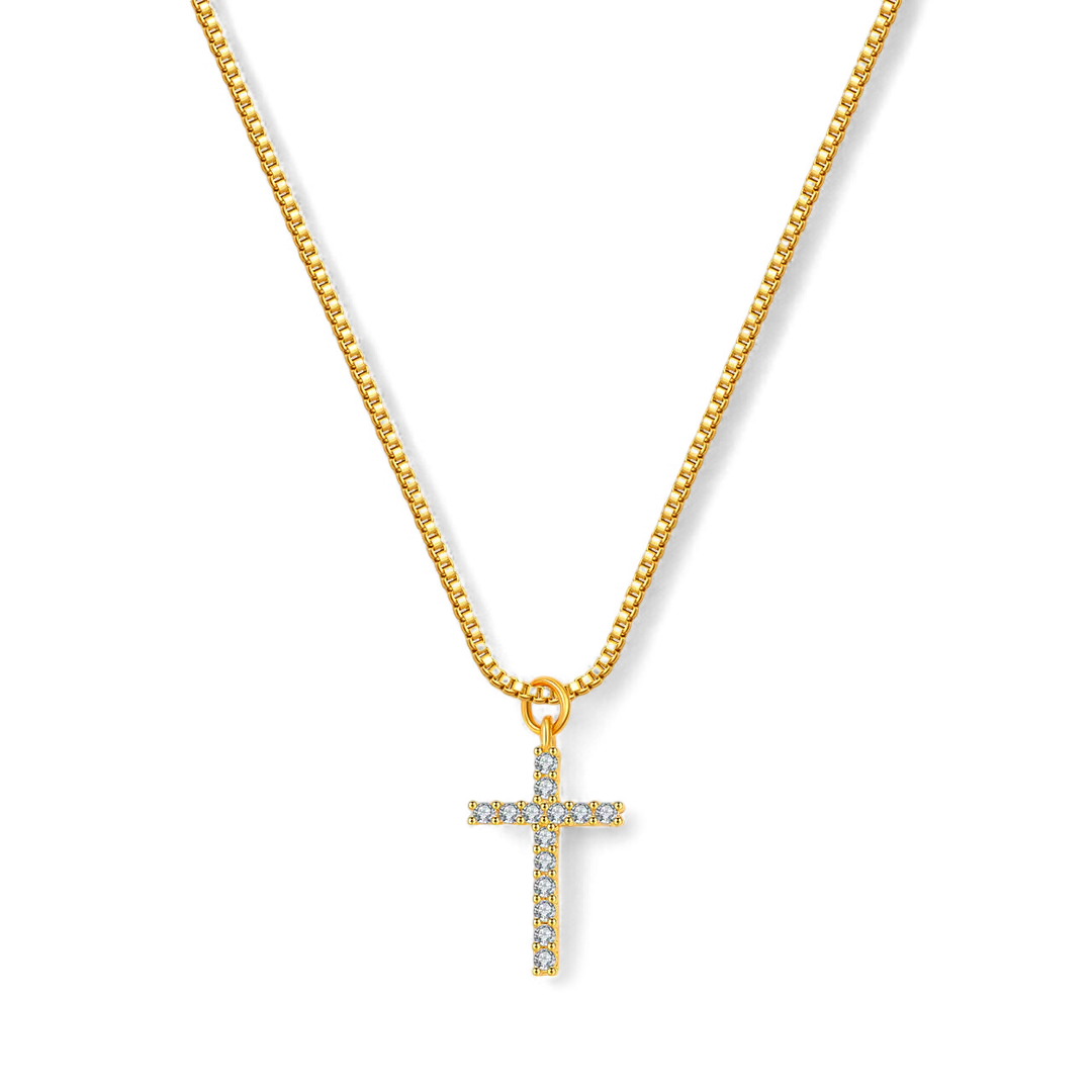 Pave Cross Necklace – Mint & Lily