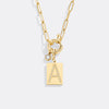 Gold Pave Initial Pendant Necklace with Paperclip Chain – Mint & Lily