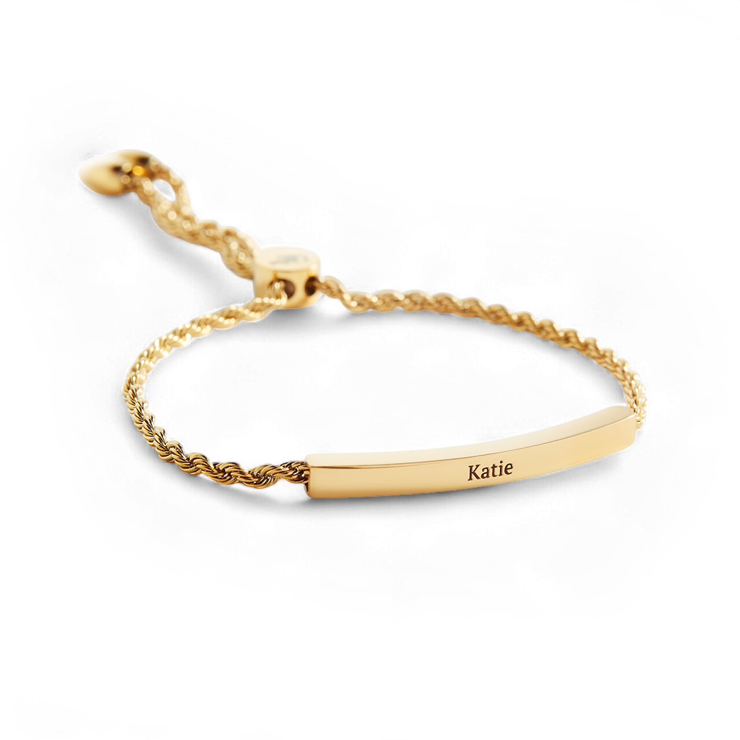 Personalized Bar Chain Bracelet – Mint & Lily