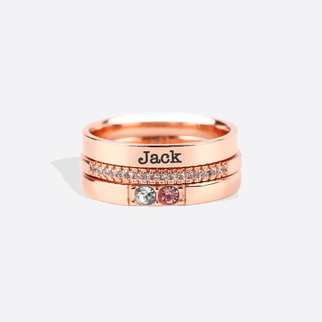Personalized Birthstones Stacking Name Rings – Mint & Lily