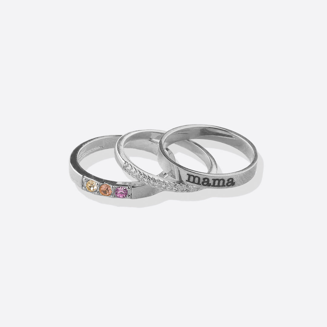 Personalized Birthstones Stacking Name Rings – Mint & Lily