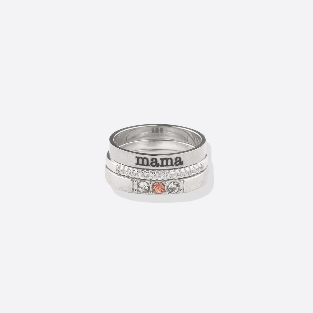 Personalized Birthstones Stacking Name Rings – Mint & Lily