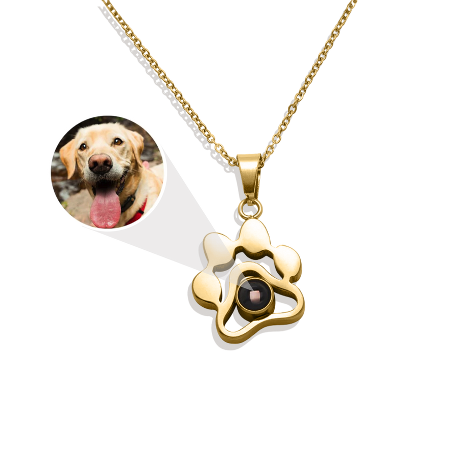 Dog projection necklace store